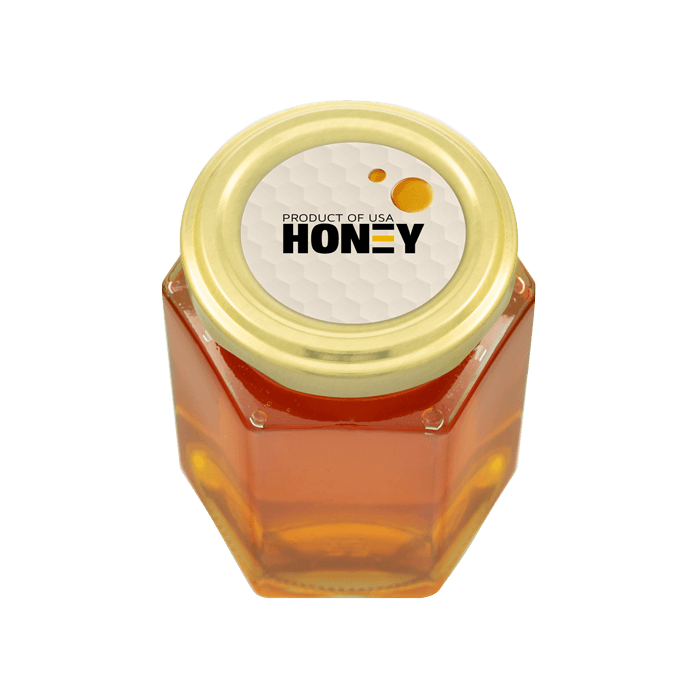 Round Honey Labels for 8oz Hexagonal Jar Lid – Sticky Steve – us ...