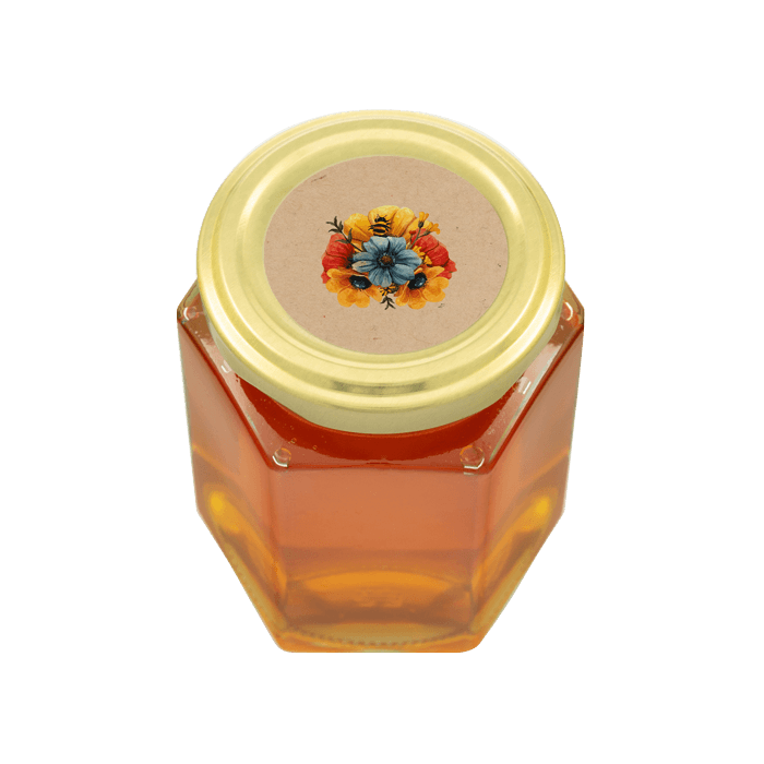 Round Honey Labels for 8oz Hexagonal Jar Lid – Floral Fiona – us ...
