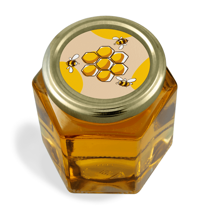 Round Honey Labels for 18oz Hexagonal Jar Lid – Buzzy Buzz – us ...