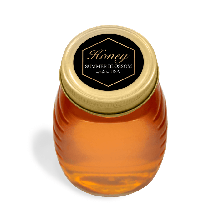 Round Honey Labels for 8oz Classic Queenline Jar Lid – Noble Norman ...