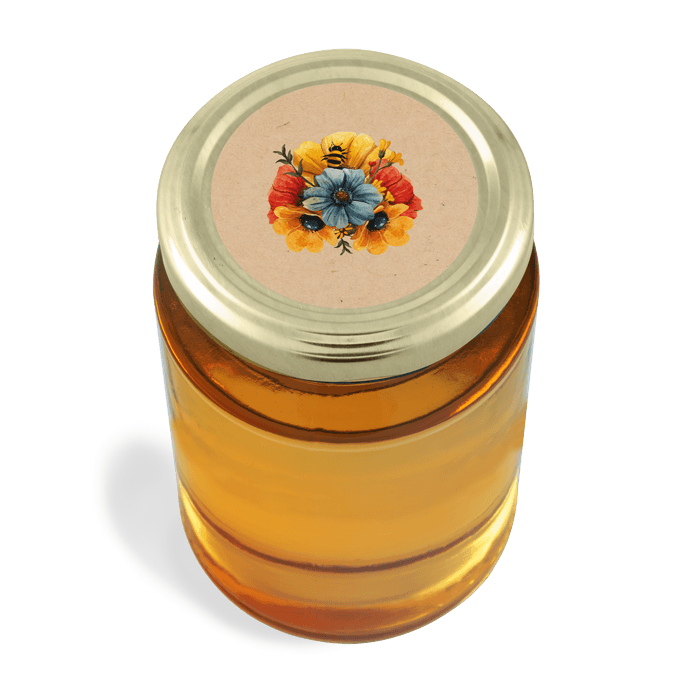 Round Honey Labels for 18oz Round Jar Lid – Floral Fiona – us.honeystickers