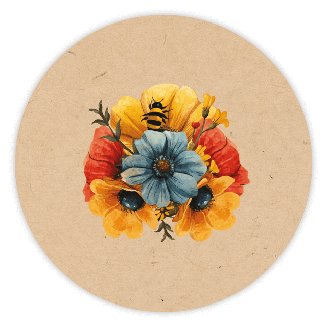 Round Honey Labels for 18oz Round Jar Lid – Floral Fiona – us.honeystickers