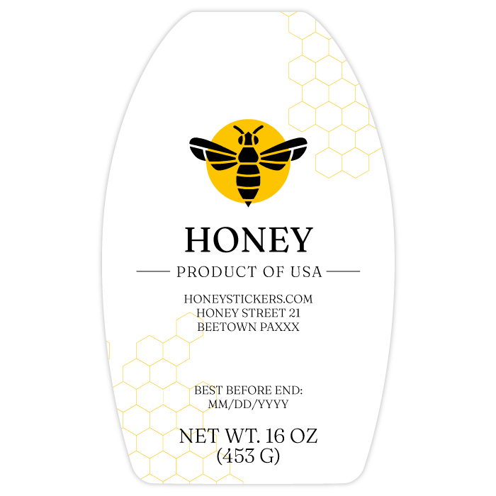 Ovoid Honey Labels for 16oz Classic Queenline Jar – Charming Charly ...