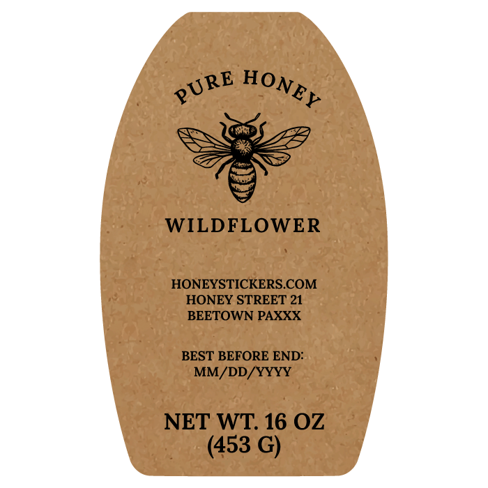 Ovoid Honey Labels for 16oz Classic Queenline Jar – Natural Nadja – us ...