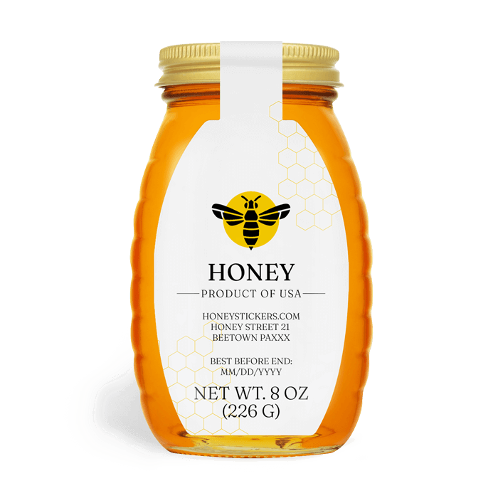 Honey Labels with Tamper Seal for 8oz Classic Queenline Jar – Charming ...