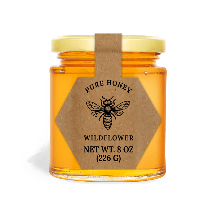 Hexagonal Honey Labels with Tamper Seal for 8oz Round Jar – Natural ...