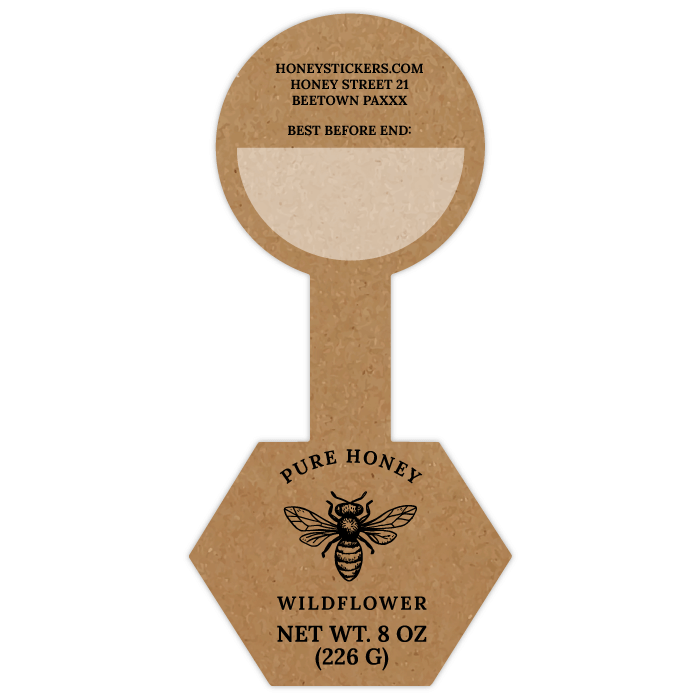 Hexagonal Honey Labels with Tamper Seal for 8oz Round Jar – Natural ...