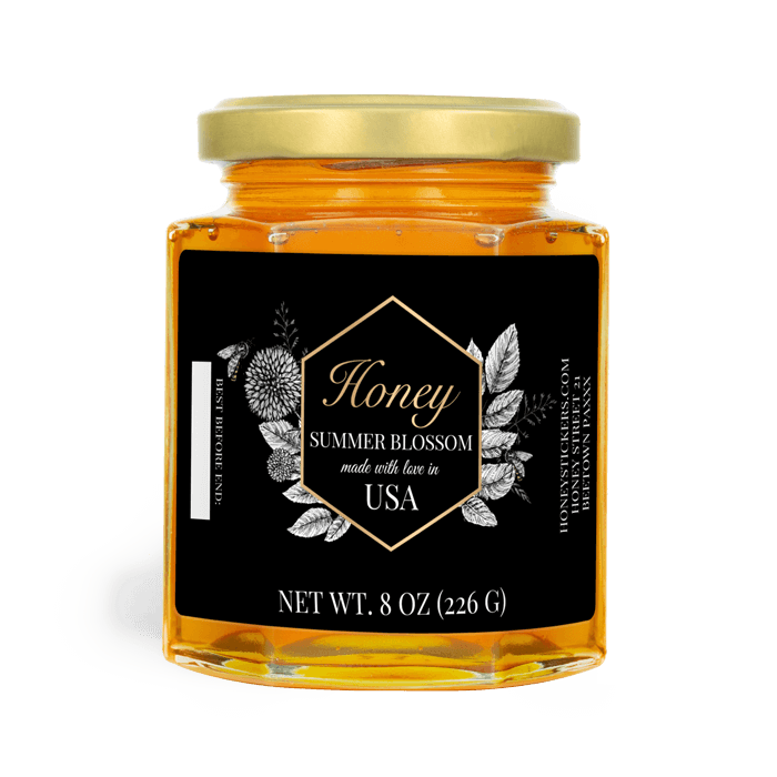 Rectangular Honey Labels for 8oz Hexagonal Jar – Noble Norman – us ...