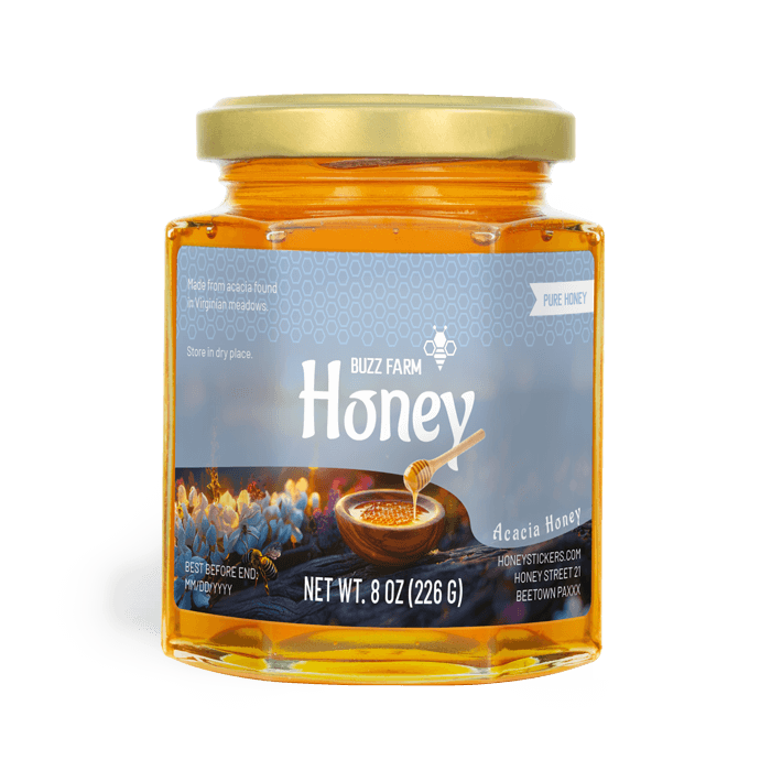 Rectangular Honey Labels for 8oz Hexagonal Jar - Fresh Frankie – us ...