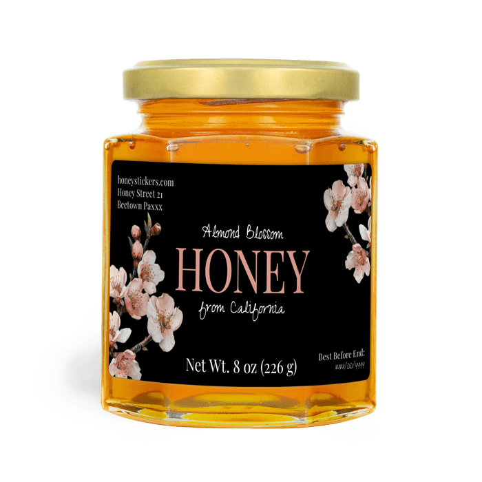 Rectangular Honey Labels for 8oz Hexagonal Jar – Elegant Elena – us ...