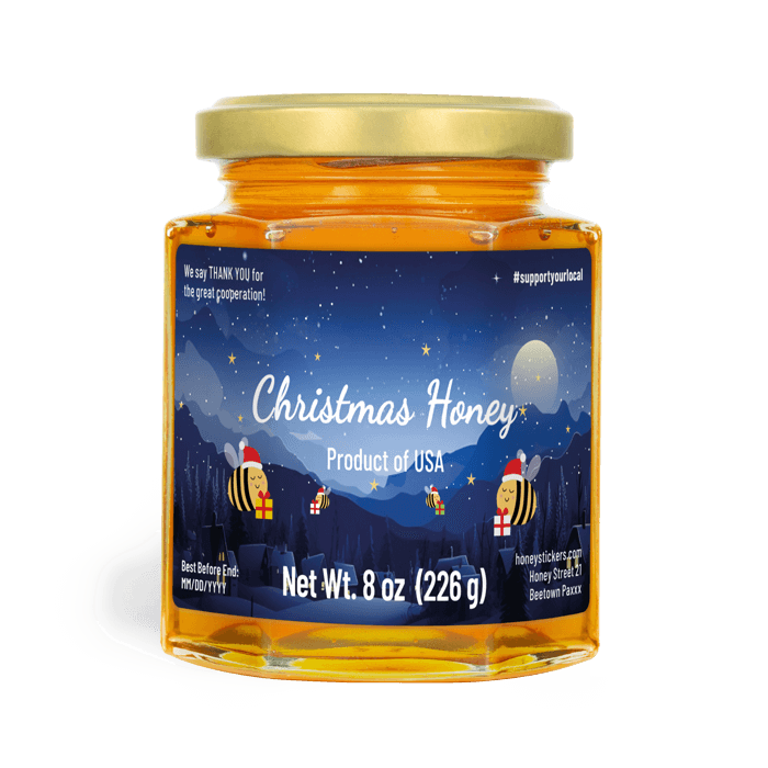 Rectangular Honey Labels for 8oz Hexagonal Jar – Cozy Cody – us ...