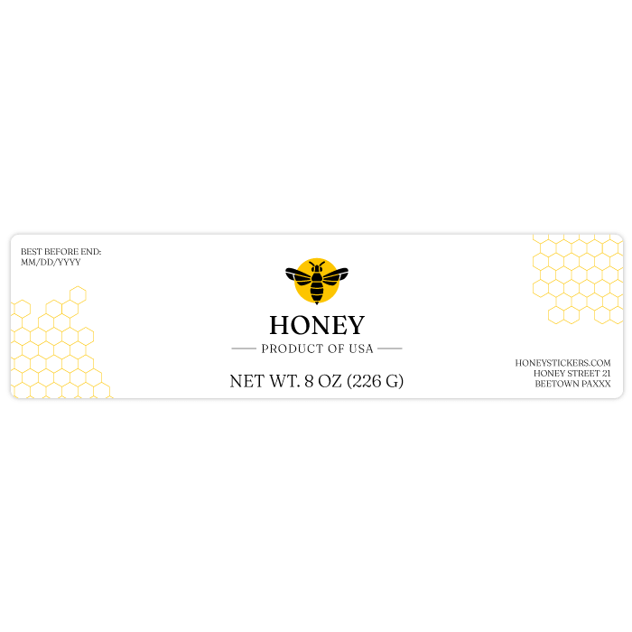 Rectangular Honey Labels for 8oz Round Jar – Charming Charly – us ...