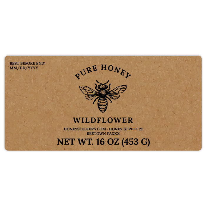 Rectangular Honey Labels for 16oz Round Jar – Natural Nadja – us ...
