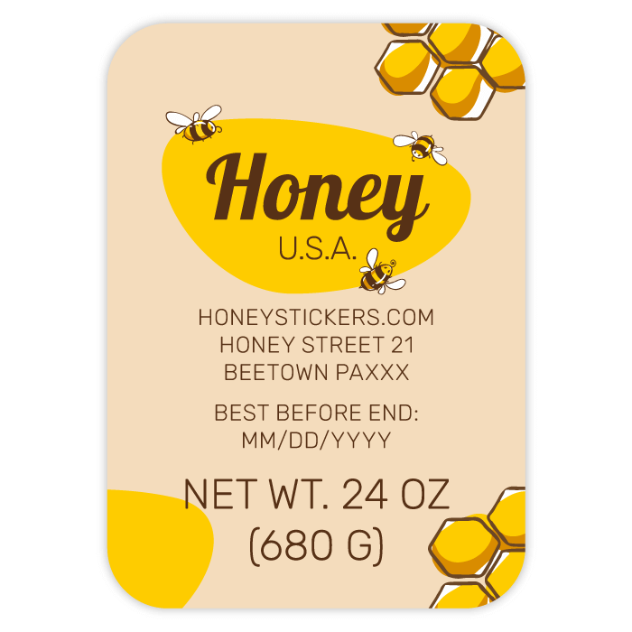 Rectangle Honey Labels Portrait for 24oz Bear Jar – Buzzy Buzz – us ...