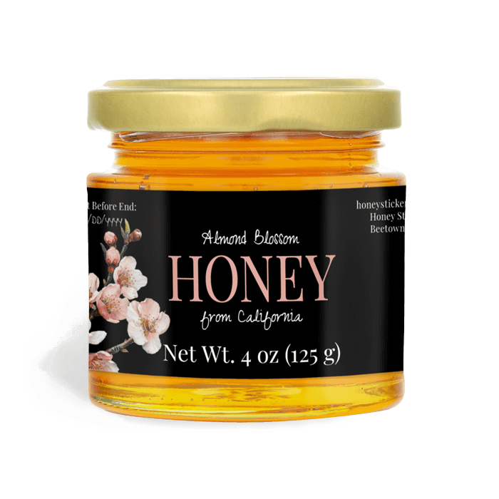 Special Rectangular Honey Labels for 4oz Round Jar – Elegant Elena – us ...