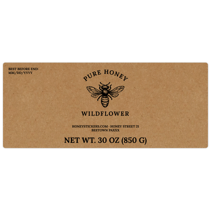 Special Rectangular Honey Labels for 30oz Round Jar – Natural Nadja ...