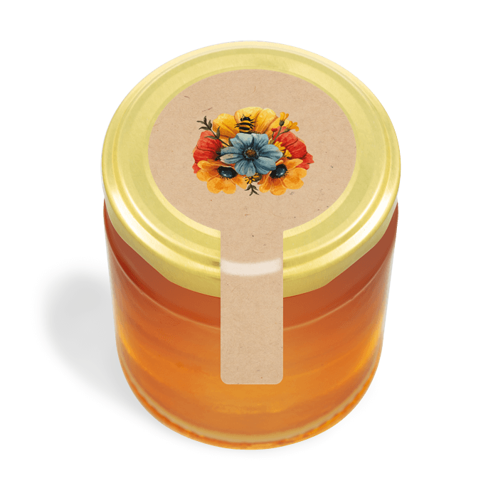 Tamper Seal Honey Labels for 8oz Round Jar – Floral Fiona – us ...
