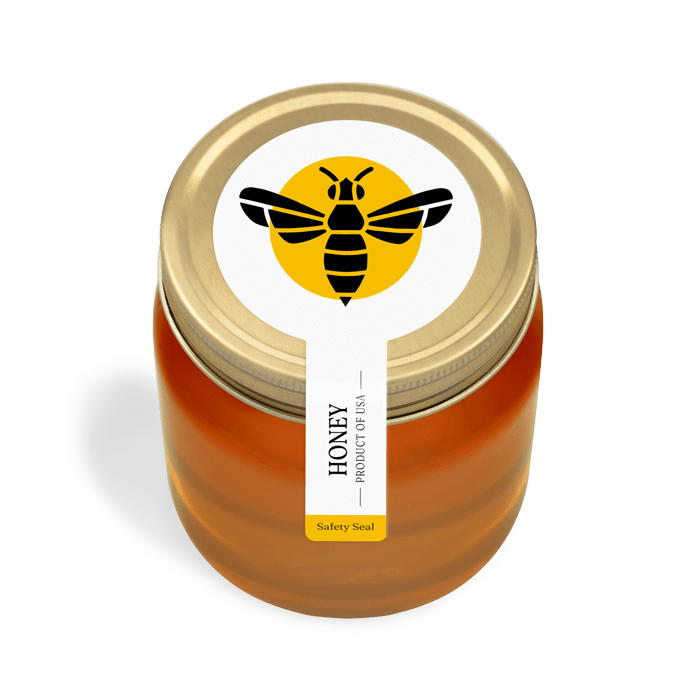 Tamper Seal Honey Labels for 16oz Round Jar – Charming Charly – us ...