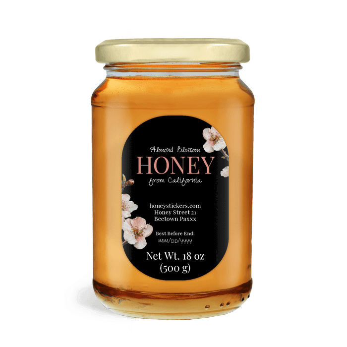 Tall Oval Honey Labels for 18oz Round Jar – Elegant Elena – us ...