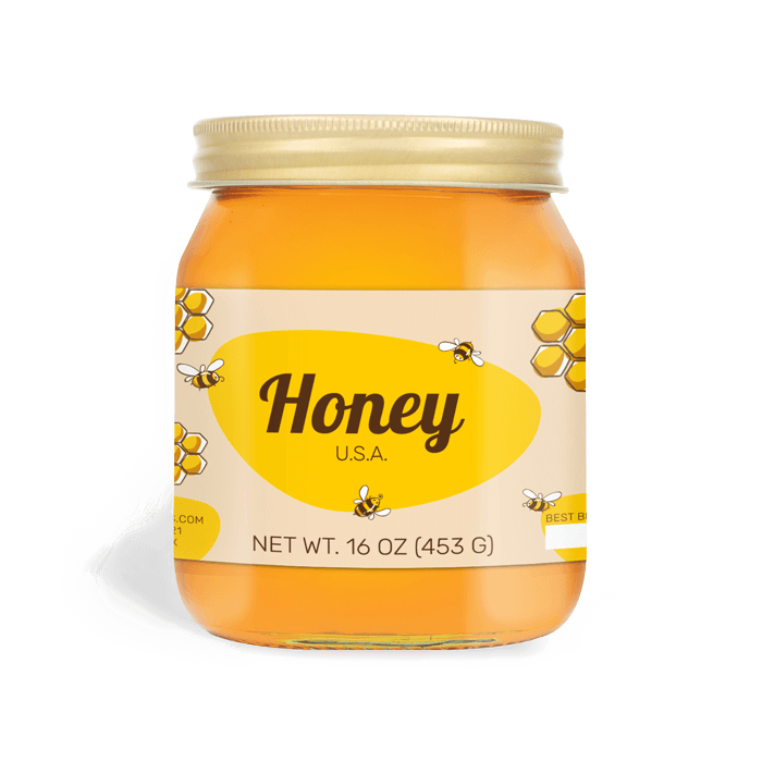 Wrap-Around Honey Labels for 16oz Round Jar – Buzzy Buzz – us.honeystickers