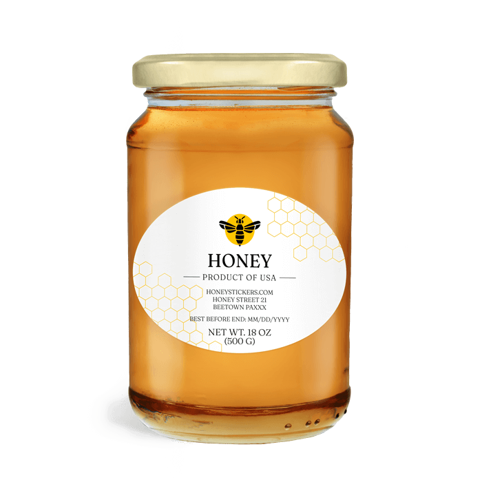 Wide Oval Honey Labels for 18oz Round Jar – Charming Charly – us ...
