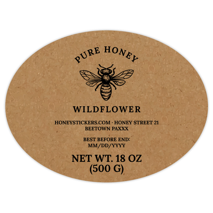 Wide Oval Honey Labels for 18oz Round Jar – Natural Nadja – us ...