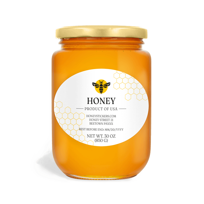 Wide Oval Honey Labels for 30oz Round Jar – Charming Charly – us ...