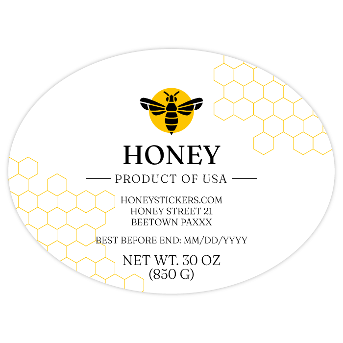 Wide Oval Honey Labels for 30oz Round Jar – Charming Charly – us ...